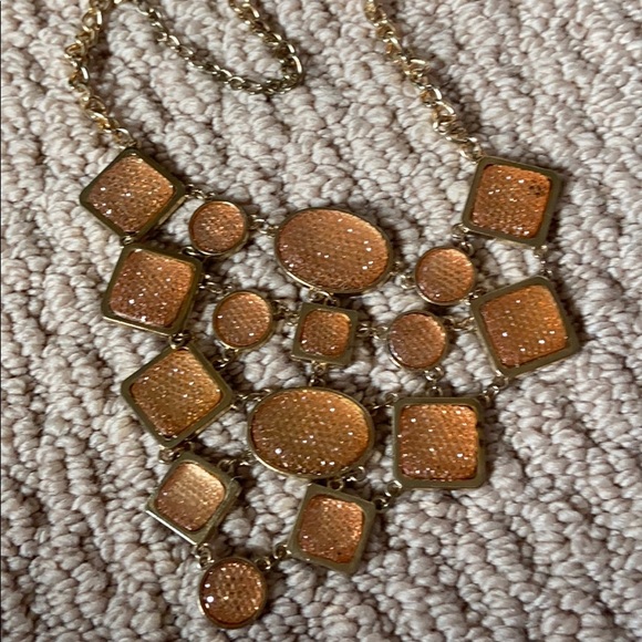Jewelry | Peachy Gold Chunky Necklace | Poshmark
